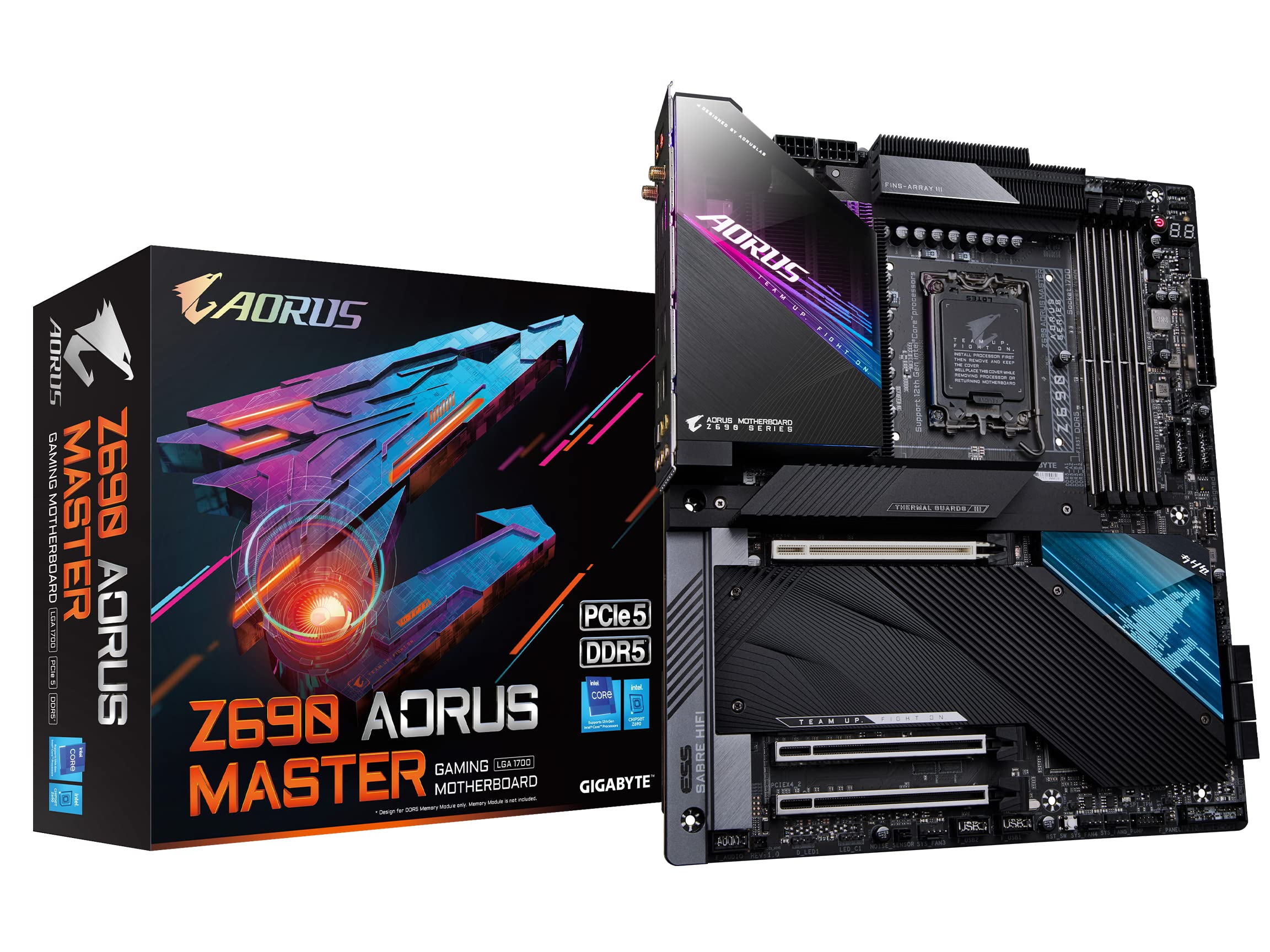 GIGABYTE Z690 AORUS MASTER (LGA 1700/ Intel Z690/ ATX/ DDR5/ Quad M.2/ PCIe 5.0/ USB 3.2 Gen2X2 Type-C/ Intel WiFi 6E/ AQUANTIA 10GbE LAN/ Intel Thunderbolt 4/ Gaming Motherboard)