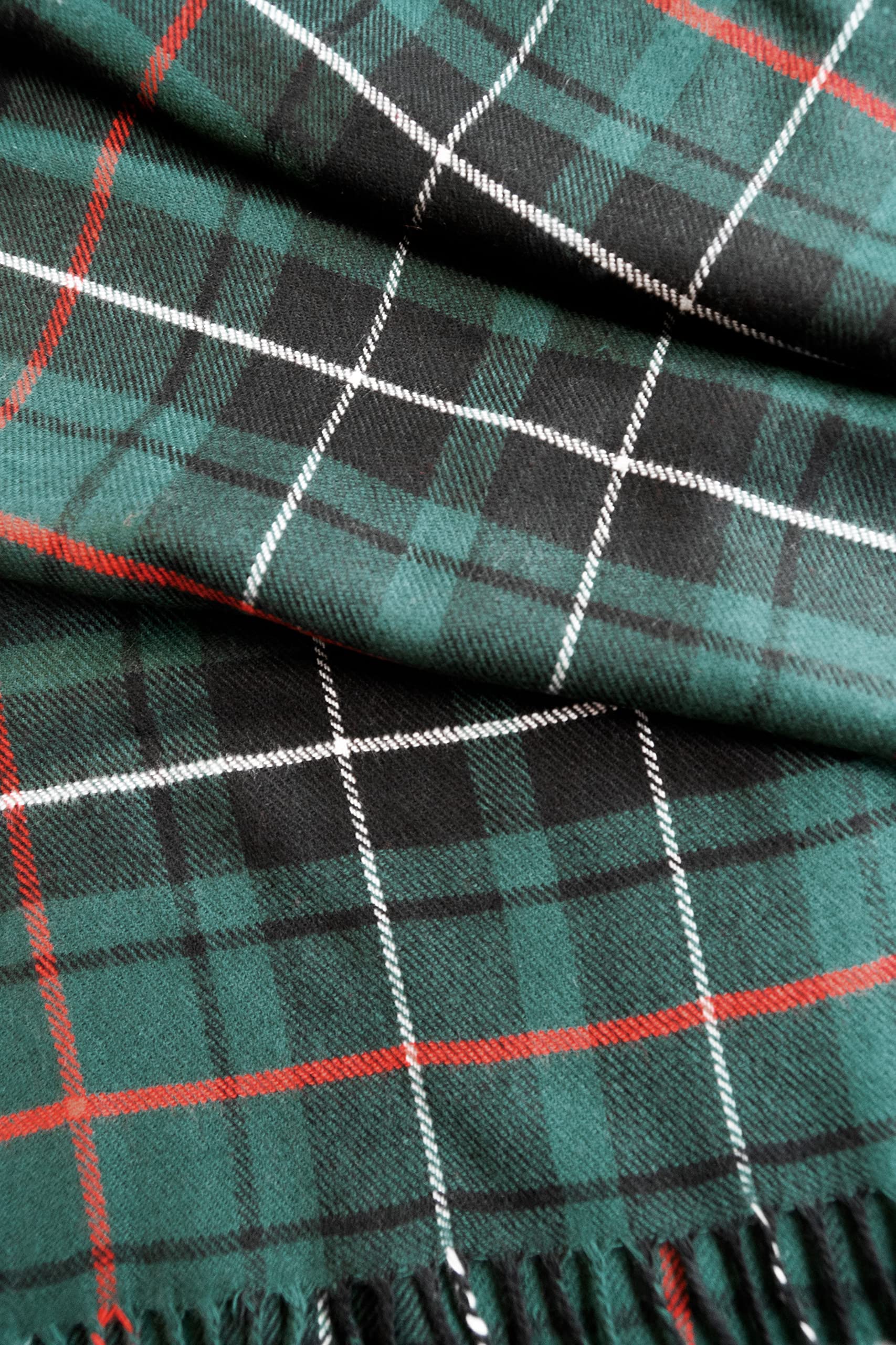 CALVIN & OLIVIA Cashmere Feel Scarf Soft Winter Soft Tartan Plaid Fashion Scottish Check Multi-Color Gift for Men Women Christmas Green Plaid