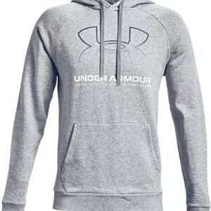 Under Armour Men's UA Rival Lock Up Hoodie Fleece Pullover 1366724 (Steel (035), X-Large)