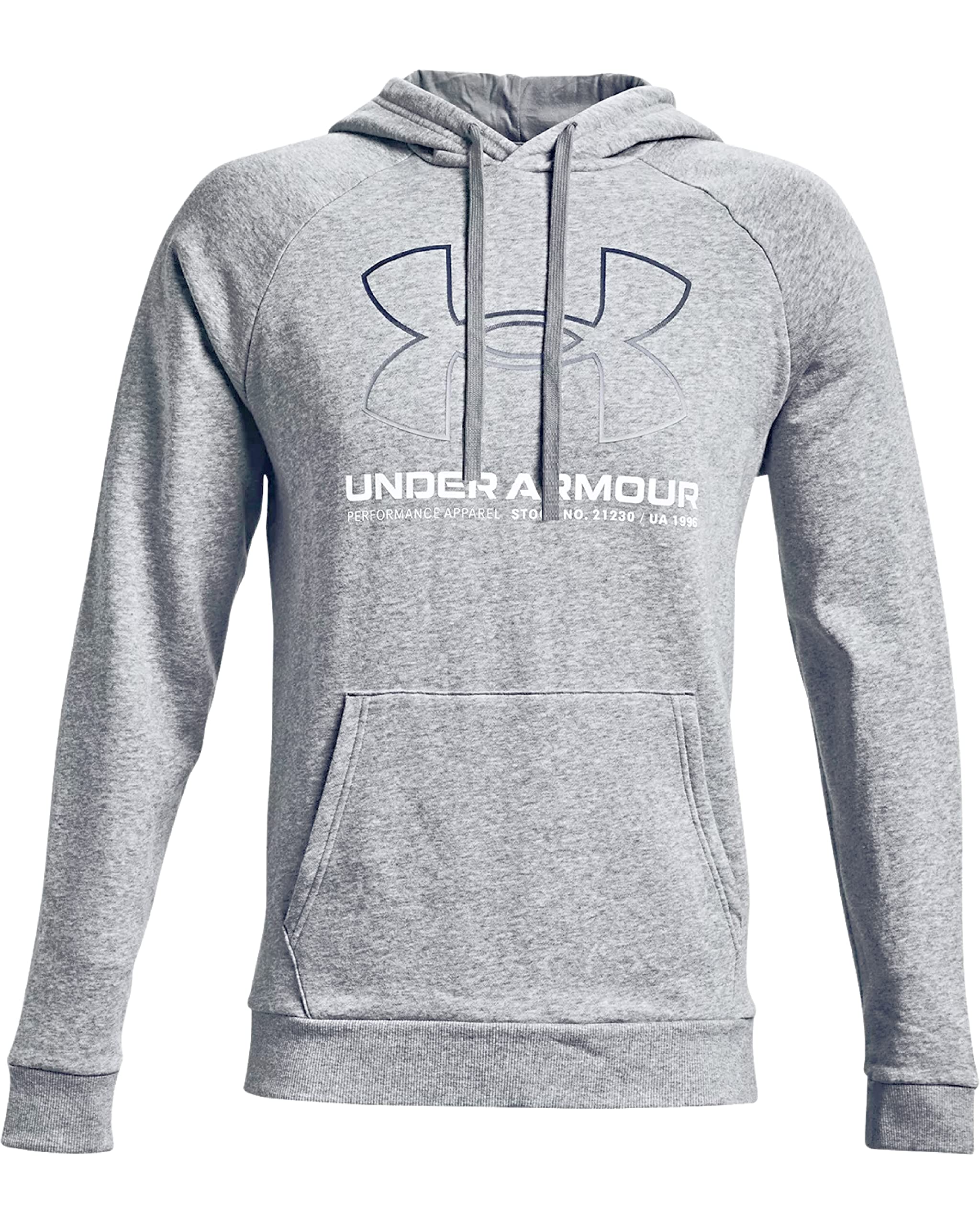 Under Armour Men's UA Rival Lock Up Hoodie Fleece Pullover 1366724 (Steel (035), X-Large)