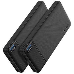 AsperX 2-Pack 10000mAh USB C Output Portable Charger Power Bank Fast Charging, Portable Phone Charger External Battery Pack for iPhone, Samsung, Google LG and Heated Vest