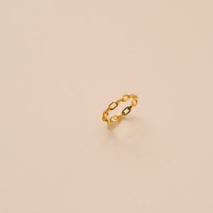 espere Open Link Ring 18K Gold Plated Sterling Silver | Pavé Chain Link Ring with Cubic Zirconia | Pave CZ Open Linked Ring Statement Braided Chain Ring [Size 7]