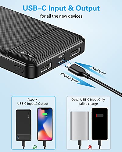 AsperX 2-Pack 10000mAh USB C Output Portable Charger Power Bank Fast Charging, Portable Phone Charger External Battery Pack for iPhone, Samsung, Google LG and Heated Vest