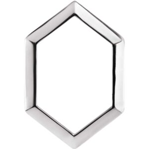 bonyak jewelry 14k white gold 21.68x14.55mm geometric pendant unique