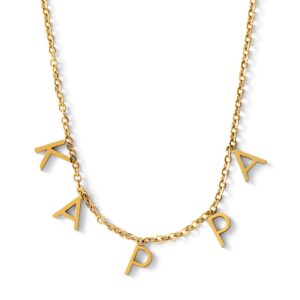 sorority shop kappa kappa gamma necklace — kkg name necklace, 18k gold plated sorority gifts necklace, long-lasting kappa kappa gamma gifts for women