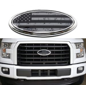 car emblem for ford, 9inch front grill decal tailgate emblem oval 9x3.5inch badge replacement for f-150 2004-2014 f-250/f-350 2005-2007 explorer 2011-2016 edge 2011-2014 expedition ranger