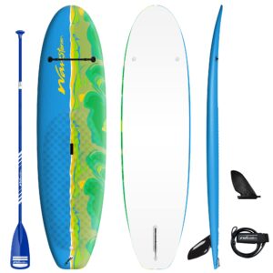 wavestorm 8ft junior stand up paddleboard | superior foam construction with stringers | accessories included adjustable paddle leash and removable fin| carry handle | sized for youth