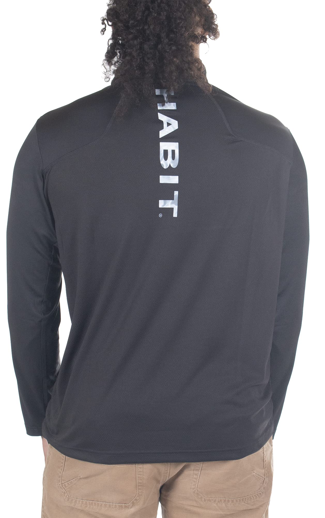 HABIT Men's Black Fork Mountain Trail 1/4 Zip Performance Layer, Black, X-Large