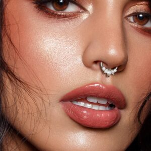 COCHARM Cute Marquise CZ Nose Septum Rings 16g Septum Clicker Silver Surgical Steel Daith Earrings 10mm Daith Hoop Septum Piercing Jewelry For Women