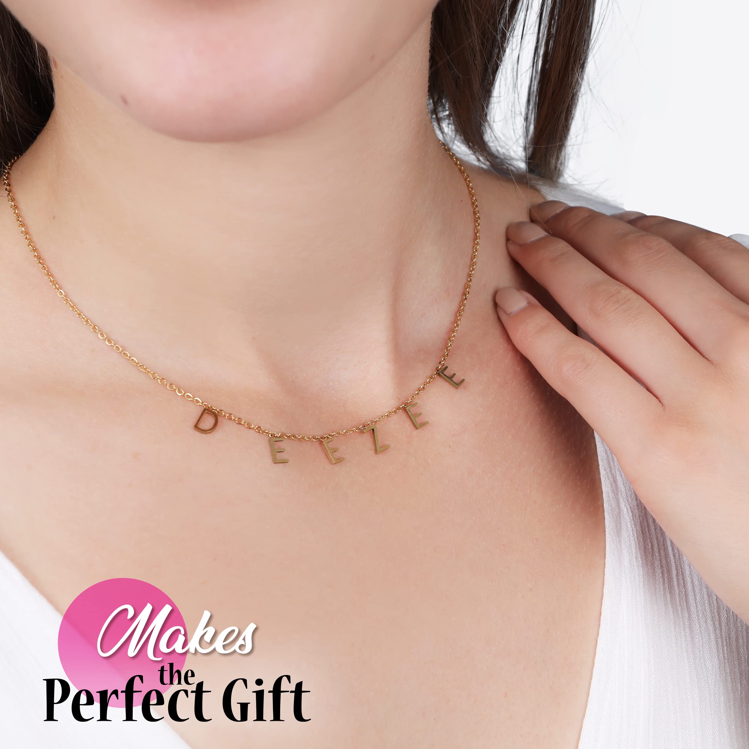 Sorority Shop Delta Gamma Necklace — DG Name Necklace, 18K Gold Plated Sorority Gifts Necklace, Long-Lasting Delta Gamma Gifts for Women