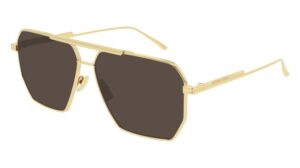 bottega veneta bv1012s 003 60mm gold/brown aviator sunglasses for men + bundle with designer iwear eyewear kit