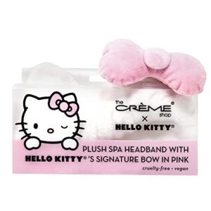 The Crème Shop Plush Spa Headband with Hello Kitty's Signature Bow (Pink) | Cruelty-Free & Vegan