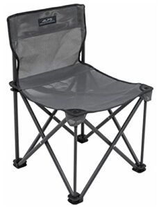 alps mountaineering adventure folding camping chairs - durable mesh fabric over powder coated aluminum with simple compact design and shoulder carry bag, charcoal