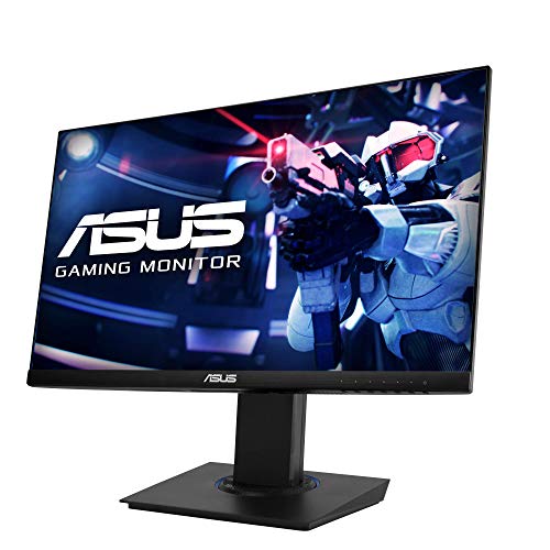 ASUS 23.8” 1080P Gaming Monitor (VG246H) - Full HD, IPS, 75Hz, 1ms, FreeSync, Extreme Low Motion Blur, Low Blue Light, Flicker Free, VESA Mountable, HDMI, VGA, Height Adjustable, 12.8"x21.3"x2",Black