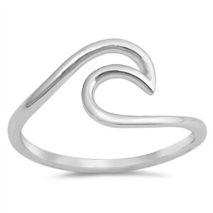 closeoutwarehouse 925 sterling silver wave design band ring size 13