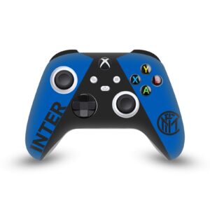 head case designs officially licensed inter milan blue and black full logo matte vinyl sticker gaming skin case cover compatible with xbox series x / s controller