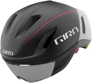 giro vanquish mips cycling helmet - men's matte black/white/bright red (2022) large