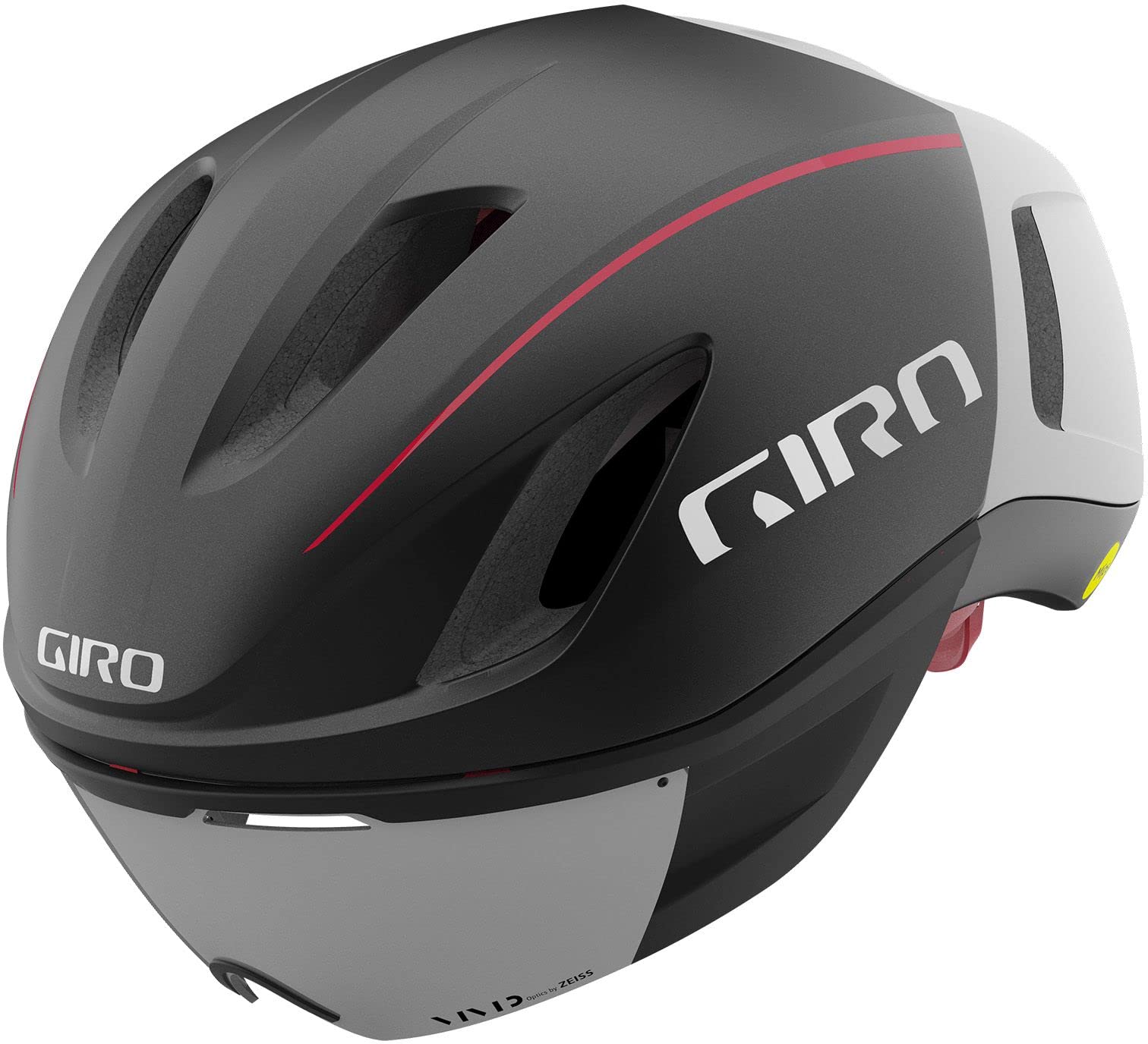 Giro Vanquish MIPS Cycling Helmet - Men's Matte Black/White/Bright Red (2022) Large