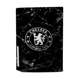 Head Case Designs Officially Licensed Chelsea Football Club Black Marble Mixed Logo Matte Vinyl Faceplate Sticker Gaming Skin Case Cover Compatible with Sony Playstation 5 PS5 Disc Edition Console