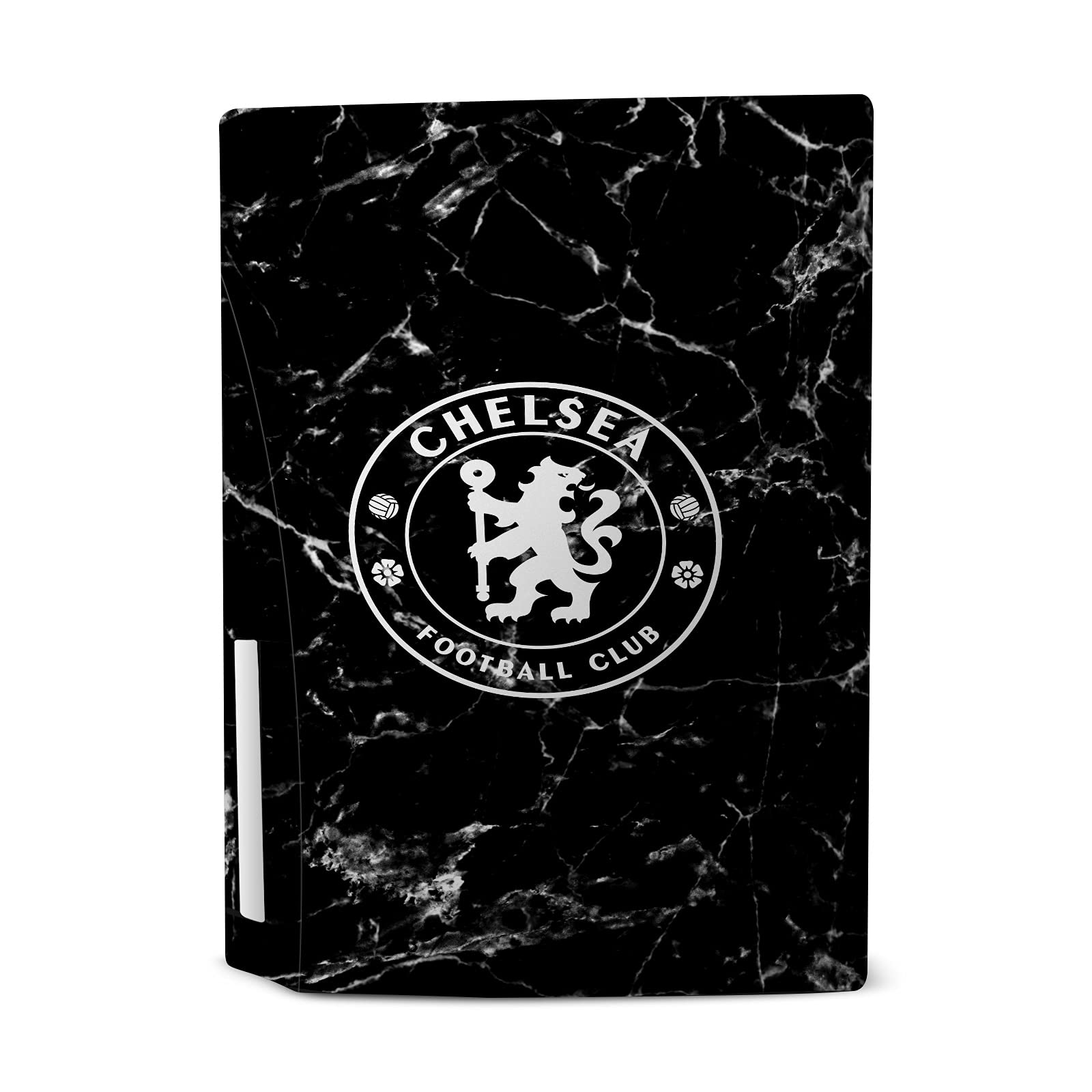 Head Case Designs Officially Licensed Chelsea Football Club Black Marble Mixed Logo Matte Vinyl Faceplate Sticker Gaming Skin Case Cover Compatible with Sony Playstation 5 PS5 Disc Edition Console