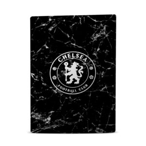 Head Case Designs Officially Licensed Chelsea Football Club Black Marble Mixed Logo Matte Vinyl Faceplate Sticker Gaming Skin Case Cover Compatible with Sony Playstation 5 PS5 Disc Edition Console