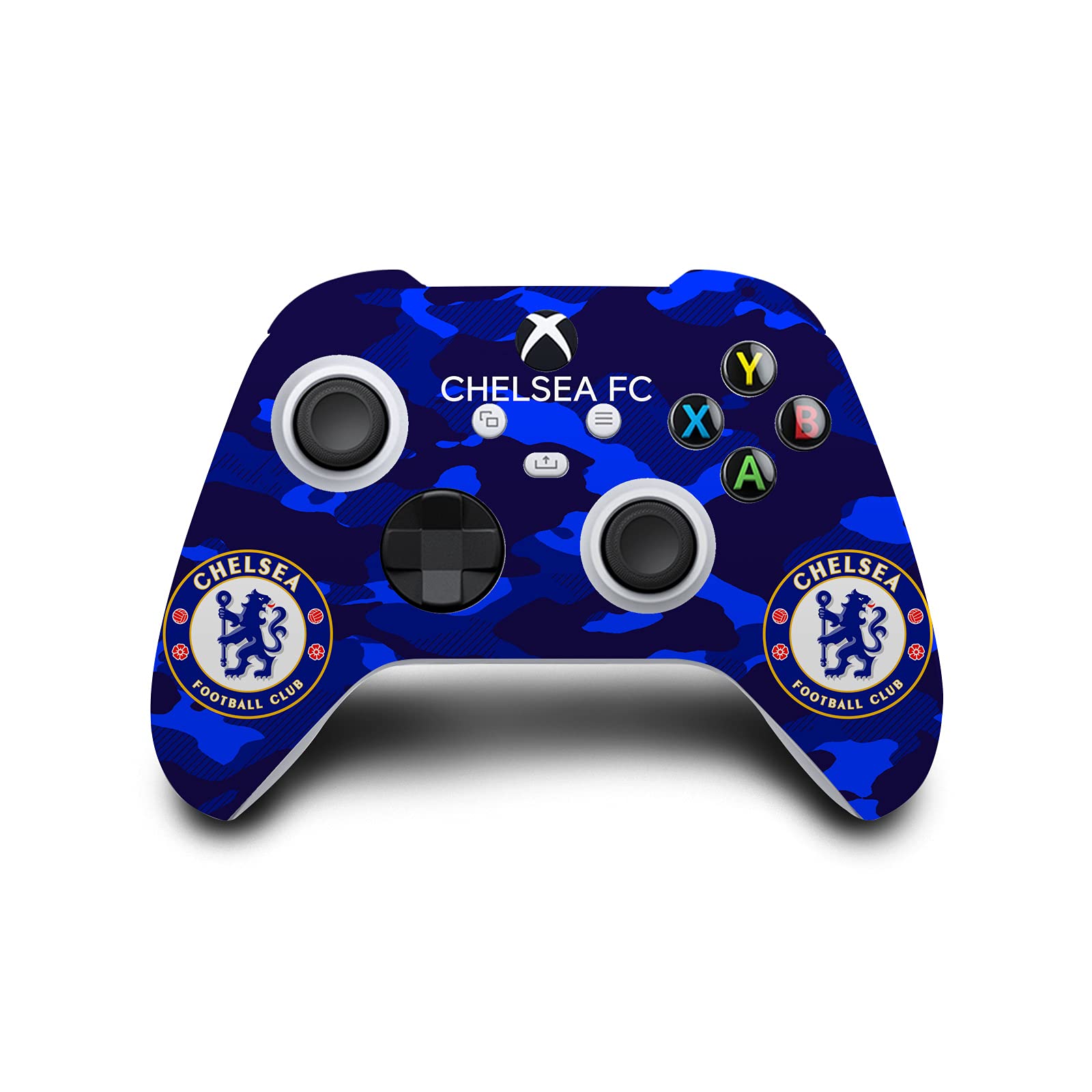 Head Case Designs Officially Licensed Chelsea Football Club Camouflage Mixed Logo Matte Vinyl Sticker Gaming Skin Case Cover Compatible with Xbox Series S Console and Controller Bundle