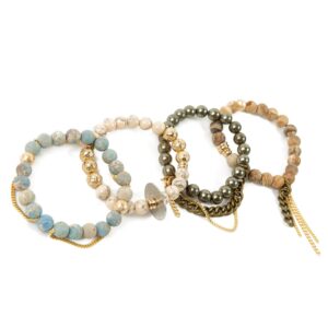 the lace project — handmade beaded bracelets | authentic gemstones and crystals with healing properties | gold filled hardware | gold chain | mix and match stack bracelets | mykonos