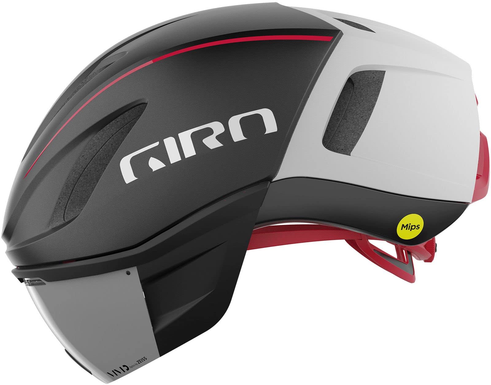 Giro Vanquish MIPS Cycling Helmet - Men's Matte Black/White/Bright Red (2022) Large