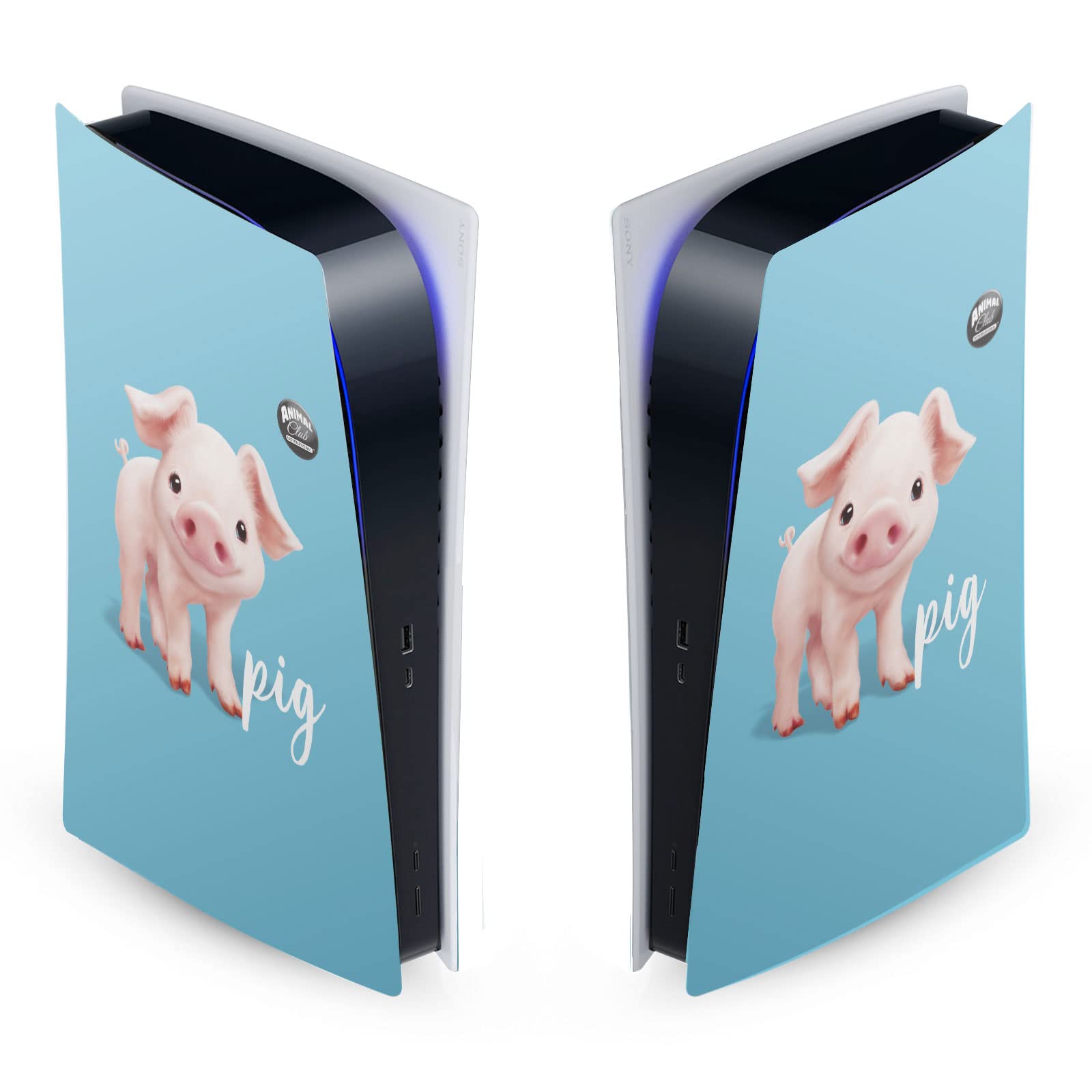 Head Case Designs Officially Licensed Animal Club International Pig Faces Vinyl Faceplate Sticker Gaming Skin Case Cover Compatible with Sony Playstation 5 PS5 Digital Edition Console