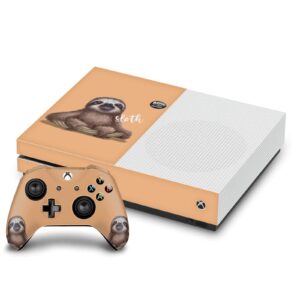 head case designs officially licensed animal club international sloth faces vinyl sticker gaming skin case cover compatible with xbox one s console and controller bundle