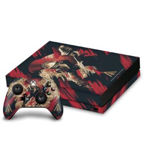 head case designs officially licensed assassin's creed alexios with spear odyssey artwork vinyl sticker gaming skin case cover compatible with xbox one x console and controller bundle