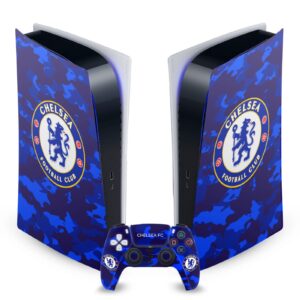 camouflage mixed logo vinyl faceplate sticker gaming skin case cover compatible with sony playstation 5 ps5 digital edition console and dualsense controller