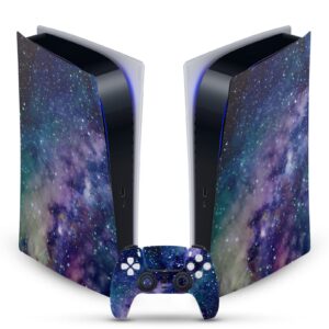 head case designs officially licensed cosmo18 milky way art mix vinyl faceplate sticker gaming skin case cover compatible with sony playstation 5 ps5 digital edition console and dualsense controller