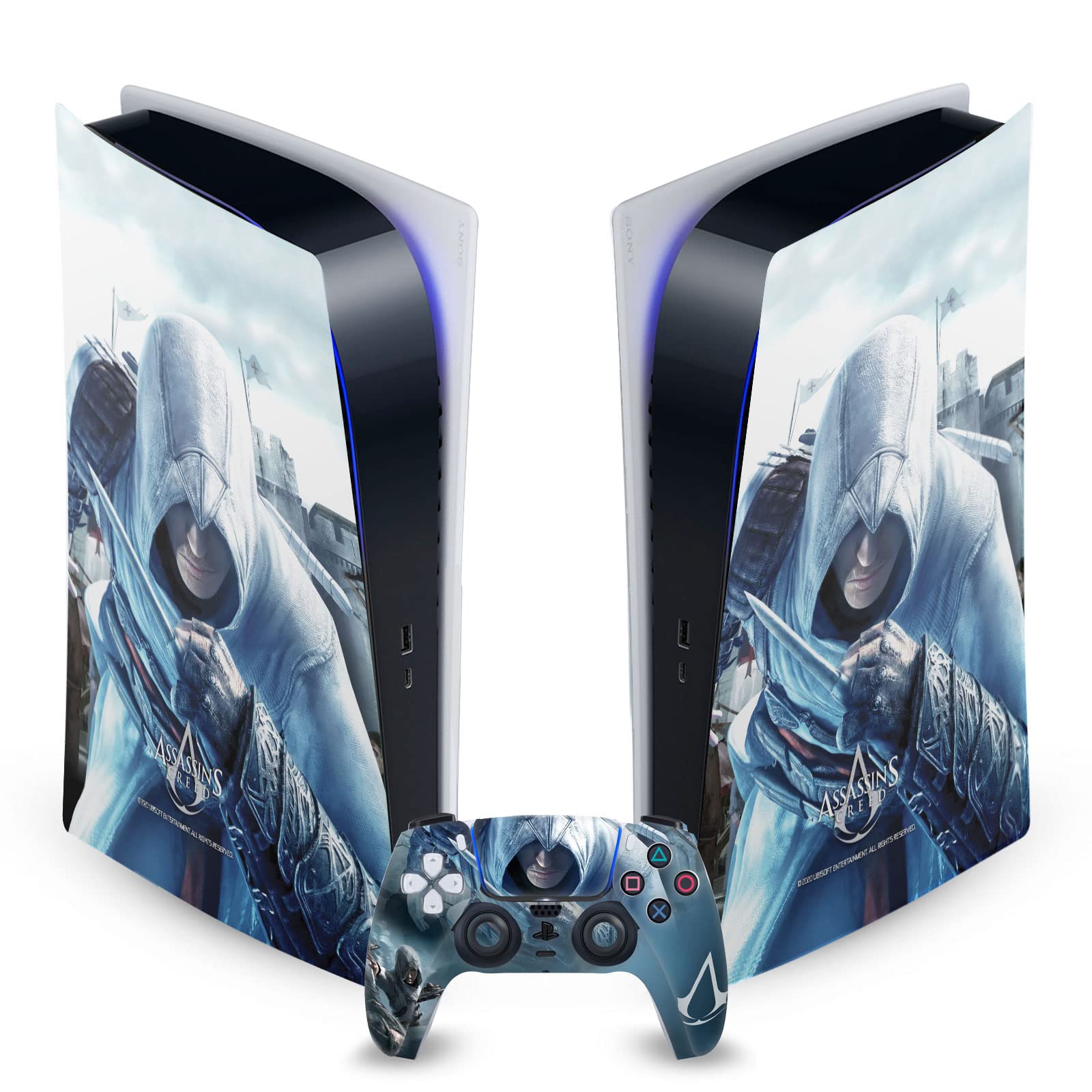 Altaïr Hidden Blade Key Art Matte Vinyl Faceplate Sticker Gaming Skin Case Cover Compatible with Sony Playstation 5 PS5 Digital Edition Console and DualSense Controller