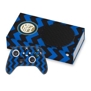 head case designs officially licensed inter milan home 2020/21 crest kit vinyl sticker gaming skin case cover compatible with xbox series s console and controller bundle