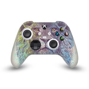 head case designs officially licensed rachel caldwell lion art mix vinyl sticker gaming skin case cover compatible with xbox series x / s controller