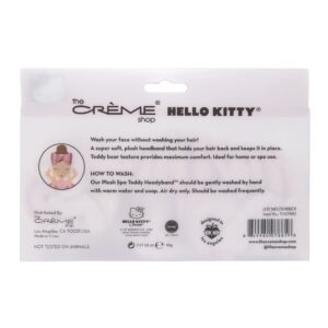 The Crème Shop x Sanrio Hello Kitty Pink Satin Plush Spa Headband Cruelty-Free Vegan Elegant Functional for Skincare Makeup Routines Elevate Your Beauty Regimen with Luxury Charm.