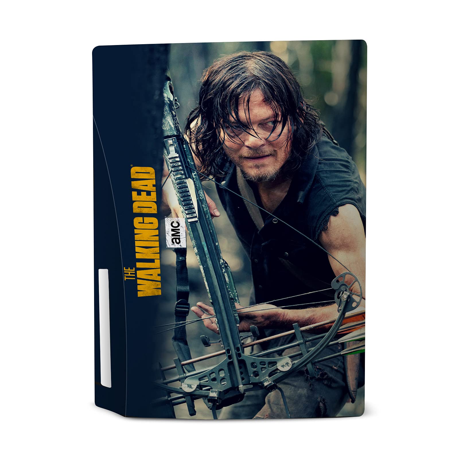 Head Case Designs Officially Licensed AMC The Walking Dead Daryl Lurk Daryl Dixon Graphics Vinyl Faceplate Sticker Gaming Skin Case Cover Compatible with Sony Playstation 5 PS5 Disc Edition Console