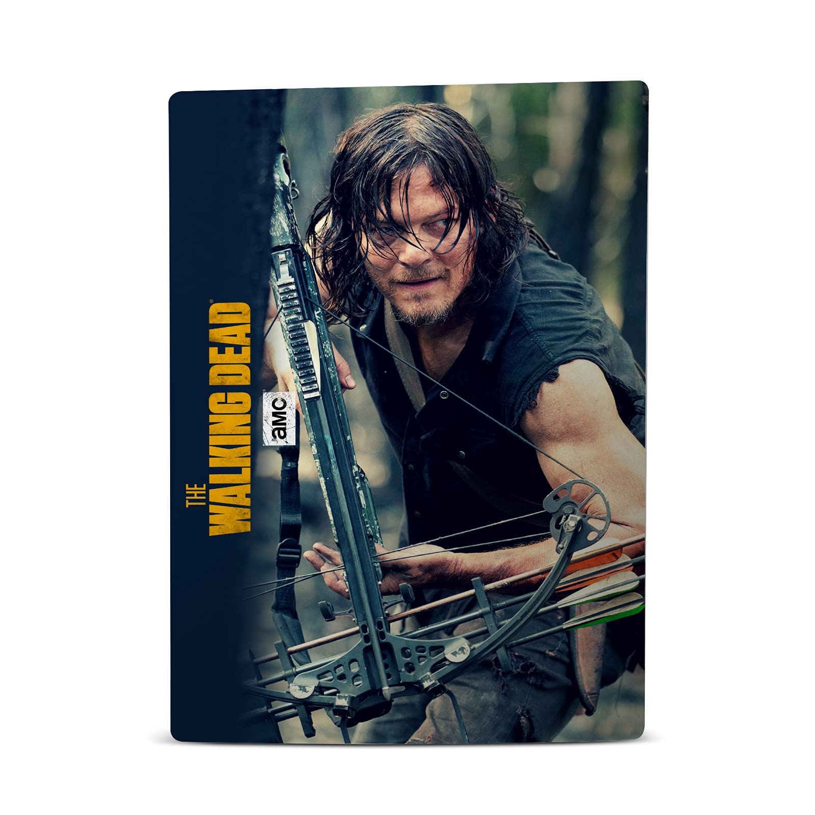 Head Case Designs Officially Licensed AMC The Walking Dead Daryl Lurk Daryl Dixon Graphics Vinyl Faceplate Sticker Gaming Skin Case Cover Compatible with Sony Playstation 5 PS5 Disc Edition Console