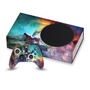 head case designs officially licensed cosmo18 lagoon nebula art mix vinyl sticker gaming skin case cover compatible with xbox series s console and controller bundle