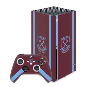 head case designs officially licensed west ham united fc jersey 2020/21 home kit vinyl sticker gaming skin case cover compatible with xbox series x console and controller bundle