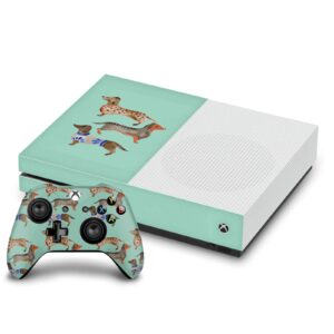 head case designs officially licensed cat coquillette dachshunds art mix vinyl sticker gaming skin case cover compatible with xbox one s console and controller bundle