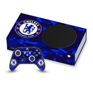 head case designs officially licensed chelsea football club camouflage mixed logo matte vinyl sticker gaming skin case cover compatible with xbox series s console and controller bundle