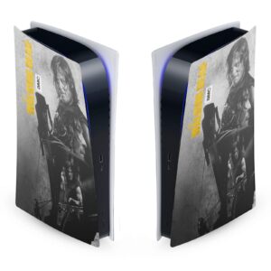 daryl double exposure daryl dixon graphics vinyl faceplate sticker gaming skin case cover compatible with sony playstation 5 ps5 digital edition console