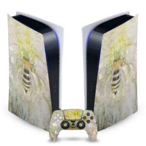 head case designs officially licensed stephanie law bee art mix vinyl faceplate sticker gaming skin case cover compatible with sony playstation 5 ps5 digital edition console and dualsense controller