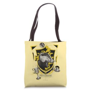 harry potter hufflepuff shield realistic badger tote bag