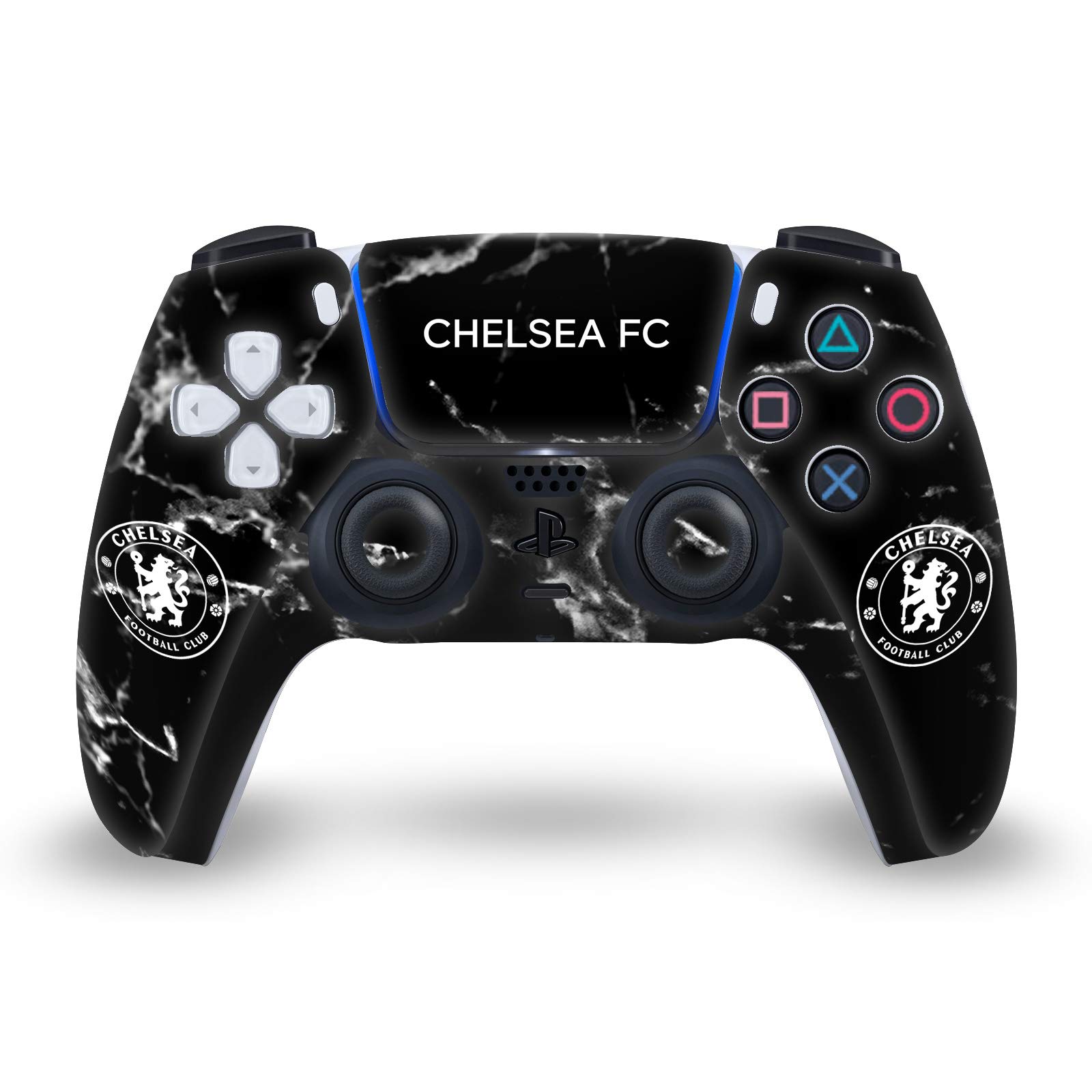 Head Case Designs Officially Licensed Chelsea Football Club Black Marble Mixed Logo Vinyl Faceplate Sticker Gaming Skin Case Cover Compatible with Sony Playstation 5 PS5 DualSense Controller