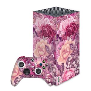 head case designs officially licensed lebensart butterfly romance art mix matte vinyl sticker gaming skin case cover compatible with xbox series x console and controller bundle