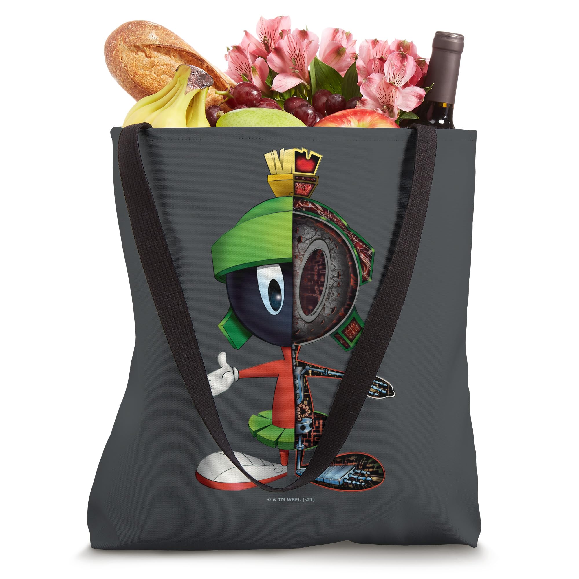 Looney Tunes Marvin Martian Half Skeleton Tote Bag