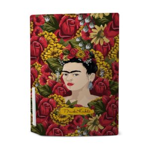 Head Case Designs Officially Licensed Frida Kahlo Portrait Pattern Floral Matte Vinyl Faceplate Sticker Gaming Skin Case Cover Compatible with Sony Playstation 5 PS5 Disc Edition Console